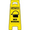 Safety Sign Two Sided Floor Stand Sign, 24 3/8 in Height, Plastic ...