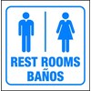 Zing Restroom Sign, Plastic, English, Spanish 3061 | Zoro